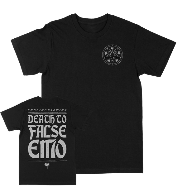Onelinedrawing "Death to False Emo" Black T-Shirt - Deathwish Inc