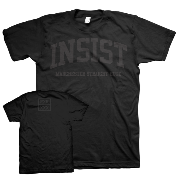 Insist "Manchester Straight Edge" Black On Black T-Shirt - Deathwish Inc